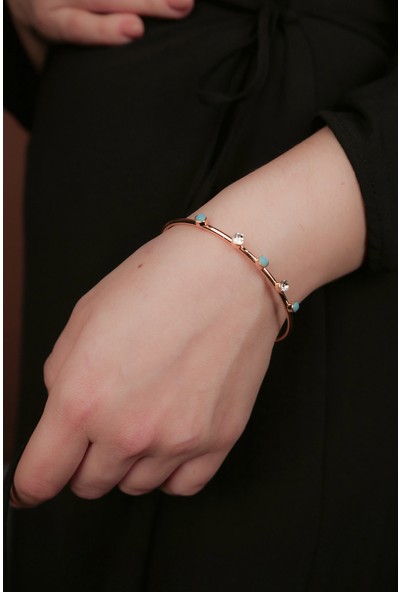 Marvedes Turkuaz & Zirkon Taşlı Bilezik | Altın Kaplama Marvedes Turkuaz & Zirkon Taşlı Bilezik | Altın Kaplama