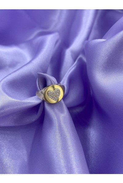 Amon Jewelry 925 Ayar Gümüş Zirkon Taşlı Kalp Yüzük