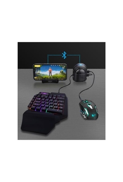 Avm-Elektronik Avm-Elektronik Pubg Oyun Konsolu 3 In 1 Klavye Mouse Bağlayıcı-3'lü Set Mix 3