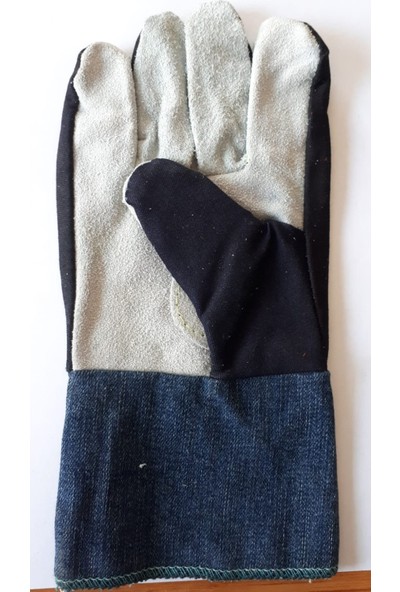 Turkuazige Kot Deri Takviyeli Eldiven