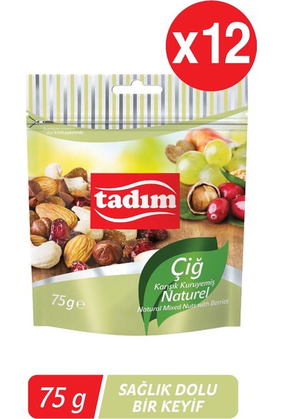 Tadım Karışık Kuruyemiş Naturel 75 gr x 12'li