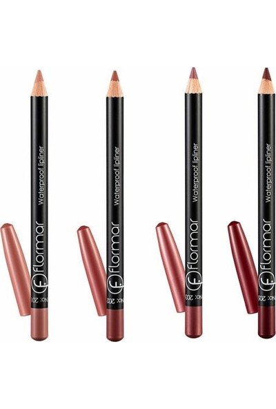 Flormar Waterproof Lipliner Eyeliner Suya Dayanıklı Dudak ve Göz Kalemi 4 Farklı Renkli Set Flormar Waterproof Lipliner Eyeliner Suya Dayanıklı Dudak ve Göz Kalemi 4 Farklı Renkli Set