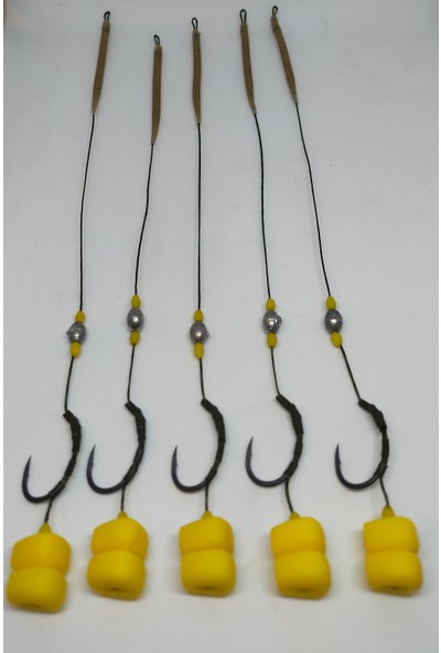 Sazan Rig Yüzen Çift Mısırlı Hazır Sazan Rig Takımı ( 5' Li Set)
