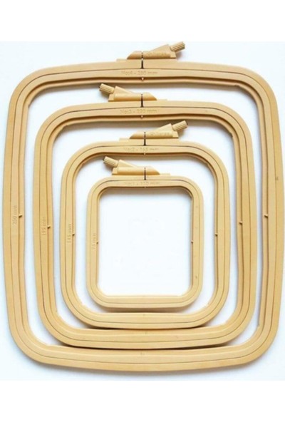 Nurge Kare Plastik Nakış Kasnak Seti 4'lü