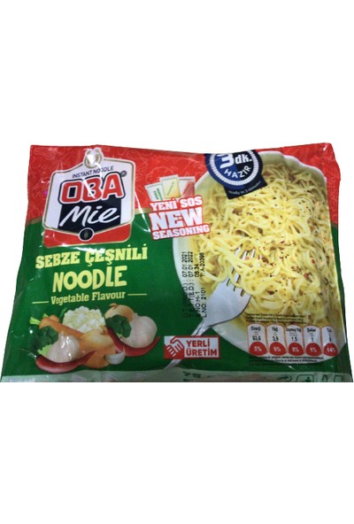 Oba Noodle Obamie Sebze Çeşnili 3 Dk Hazır Noodle 70 gr x 40 'lı Oba Noodle Obamie Sebze Çeşnili 3 Dk Hazır Noodle 70 gr x 40 'lı