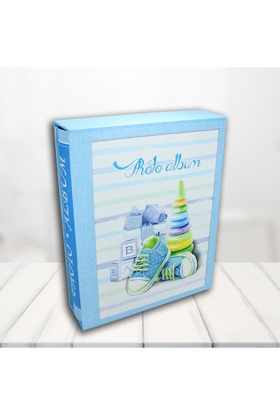 Süsle Bebek ve Parti Bebek Fotoğraf Albümü 200 Resimlik Kutulu, Patik Modeli - Mavi Süsle Bebek ve Parti Bebek Fotoğraf Albümü 200 Resimlik Kutulu, Patik Modeli - Mavi