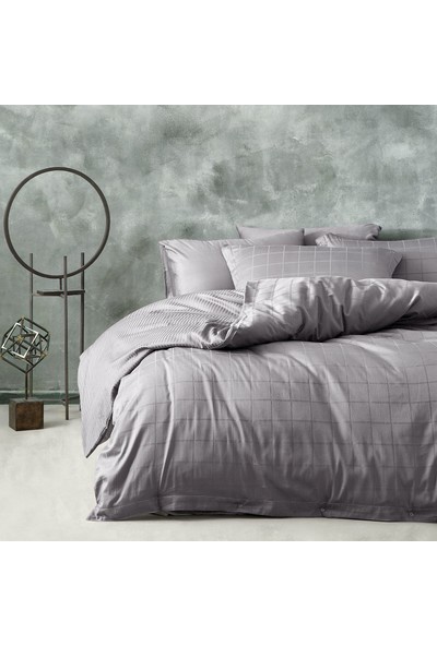 Yataş Bedding Destra Saten Nevresim Takımı (Çift Kişilik) - Füme