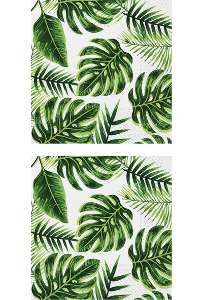 Roll-Up Altın Simli Yapraklar Kağıt Peçete 33 x 33 cm 20'li - 2'li