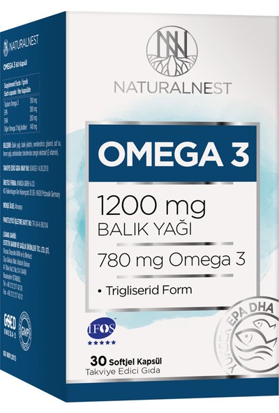 Naturalnest Omega 3 1200 Mg Balık Yağı 30 Kapsül Naturalnest Omega 3 1200 Mg Balık Yağı 30 Kapsül