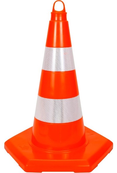 İleri Trafik Pvc Trafik Konisi 50 cm Reflektifli 6 Kenar Trafik Dubası