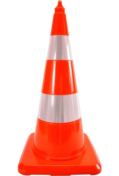 İleri Trafik Pvc Trafik Konisi 75 cm Çift Reflektifli Trafik Dubası