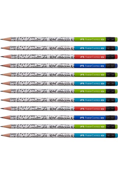 Faber-Castell Caligraphy Silgili Yuvarlak Kurşun Kalem 12'li Faber-Castell Caligraphy Silgili Yuvarlak Kurşun Kalem 12'li