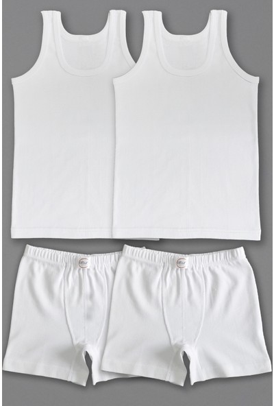 Altun 2li Paket Pamuklu Erkek Çocuk Atlet Boxer Set Altun 2li Paket Pamuklu Erkek Çocuk Atlet Boxer Set
