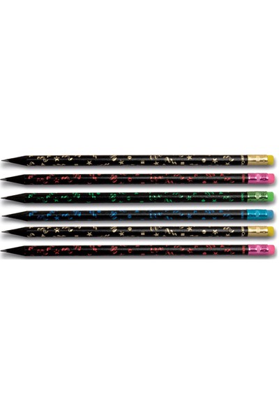 Faber-Castell Party Silgili Yuvarlak Kurşun Kalem Siyah Ahşap 6'lı Faber-Castell Party Silgili Yuvarlak Kurşun Kalem Siyah Ahşap 6'lı