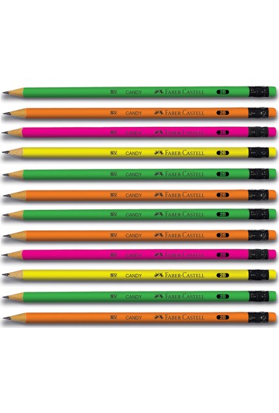 Faber-Castell Candy 2b Silgili Yuvarlak Kurşun Kalem 12'li Faber-Castell Candy 2b Silgili Yuvarlak Kurşun Kalem 12'li