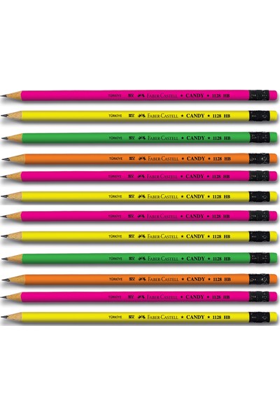 Faber-Castell Candy Silgili Yuvarlak Kurşun Kalem 12'li Faber-Castell Candy Silgili Yuvarlak Kurşun Kalem 12'li