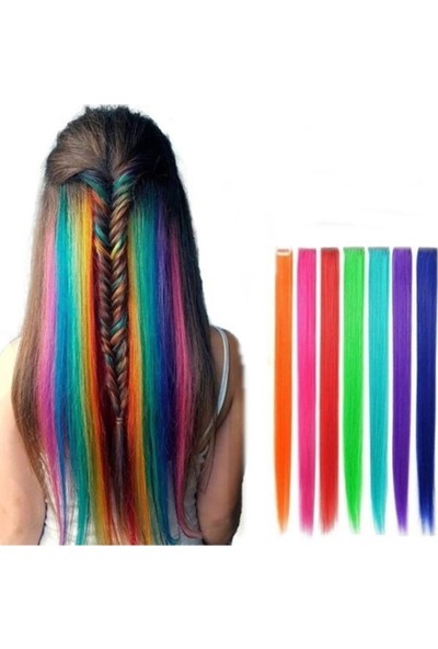 Gaman 7 Renk Sentetik Çıtçıtlı Ara Saç 50 cm 7 Li