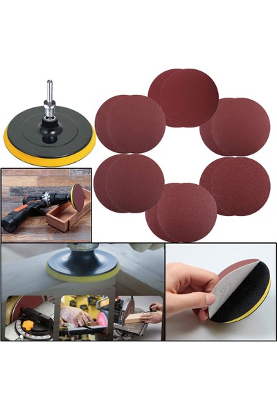 Badem10 Ugr-Nikon Cırt Zımpara Seti + Matkap Aparatı 115 mm 14 Parça Badem10 Ugr-Nikon Cırt Zımpara Seti + Matkap Aparatı 115 mm 14 Parça