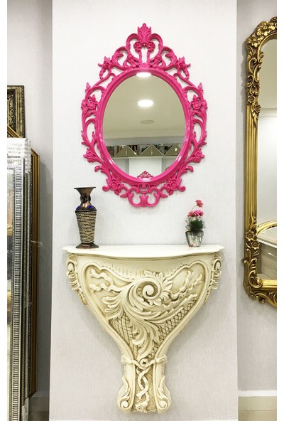 Pupilla Taç Model Fuşya Renk Ayna Modern Ayna Dekoratif Ayna