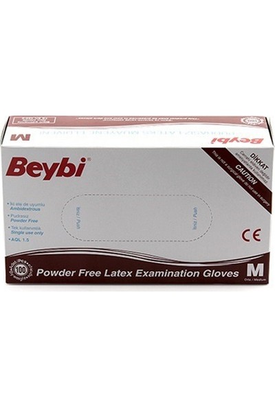 Beybi Pudrasız Lateks Eldiveni Medium 100 Beybi Pudrasız Lateks Eldiveni Medium 100