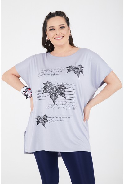 Siyezen Büyük Beden Gri Salaş Spor T-Shirt Siyezen Büyük Beden Gri Salaş Spor T-Shirt