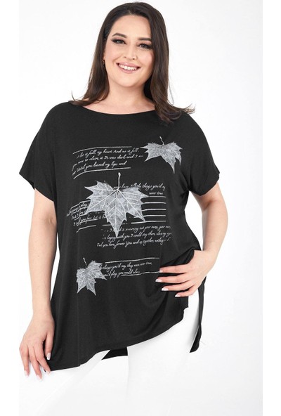 Siyezen Büyük Beden Siyah Salaş Spor T-Shirt Siyezen Büyük Beden Siyah Salaş Spor T-Shirt