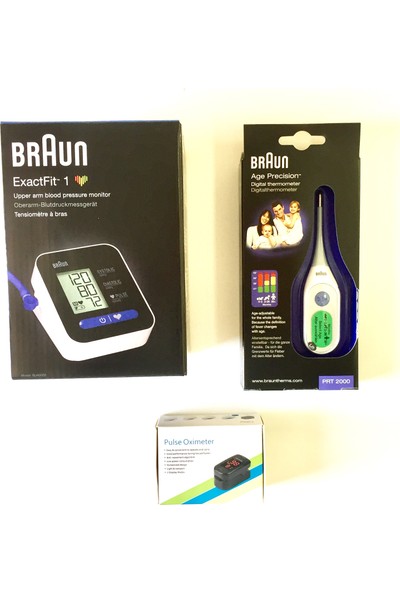 Braun Sağlık Seti - Tansiyon Aleti +Ateş Ölçer + Pulse Oksime... Braun Sağlık Seti - Tansiyon Aleti +Ateş Ölçer + Pulse Oksime...