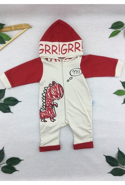 Dinazor Baskılı Şapkalı Tulum 946