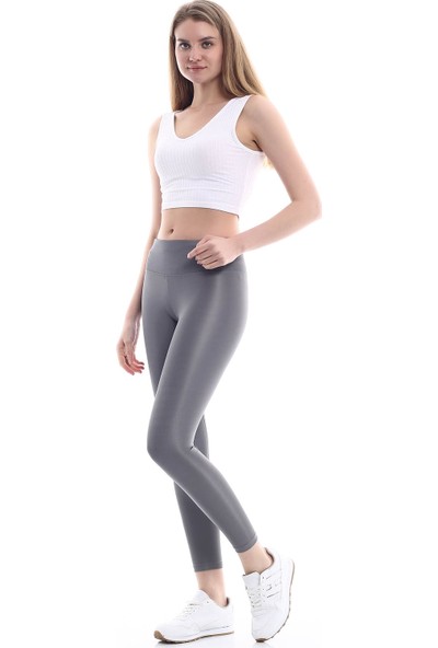 Catiway Kadın Gri Yüksel Bel Kemerli Korse Toparlayıcı Spor Parlak Disco Tayt Catiway Kadın Gri Yüksel Bel Kemerli Korse Toparlayıcı Spor Parlak Disco Tayt