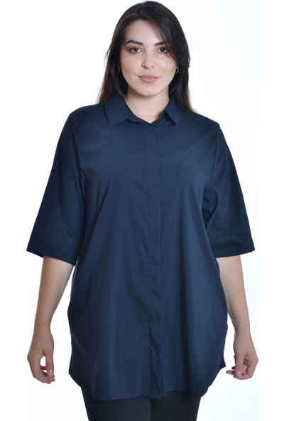 Lacivert Cepli Büyük Beden Gömlek 1K5412BD