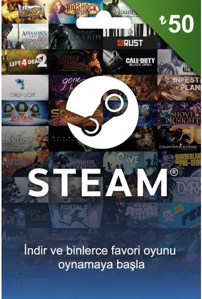 Steam 50 TL'Lik Cüzdan Kodu Steam 50 TL'Lik Cüzdan Kodu