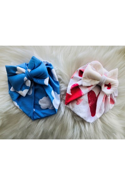 Santralbebe Kız Çocuk 0-12 Ay 2 Adet Kurdeleli Bone