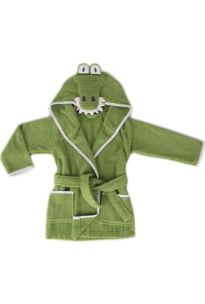 Baveno %100 Pamuk Hayvan Figürlü Kapşonlu Çocuk Bornozu