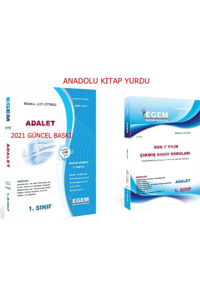 Egem Yayınları Adalet 1. Sınıf 2. Yarıyıl Konu Anlatımlı Çözümlü Soru Bankası + Çıkmış Sorular Bahar