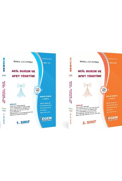 Egem Yayınları AÖF Acil Durum ve Afet Yönetimi 1 ve 2. Sınıf 2 ve 4. Dönem Bahar Egem Yayınları AÖF Acil Durum ve Afet Yönetimi 1 ve 2. Sınıf 2 ve 4. Dönem Bahar