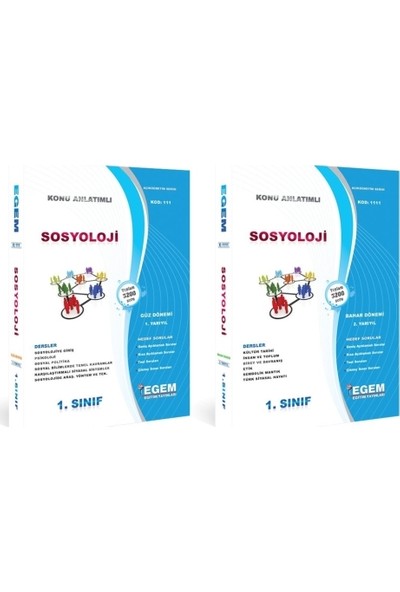 Egem Yayınları AÖF Sosyoloji 1. Sınıf 1 ve 2. Dönem (Güz-Bahar) Egem Yayınları AÖF Sosyoloji 1. Sınıf 1 ve 2. Dönem (Güz-Bahar)