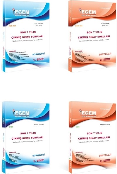 Egem Yayınları AÖF Sosyoloji 1 ve 2. Sınıf Çıkmış Sorular (Güz-Bahar) Egem Yayınları AÖF Sosyoloji 1 ve 2. Sınıf Çıkmış Sorular (Güz-Bahar)