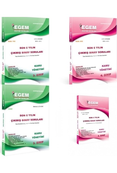 Egem Yayınları AÖF Siyaset Bilimi ve Kamu Yönetimi 3 ve 4. Sınıf Çıkmış Sorular (Güz-Bahar) Egem Yayınları AÖF Siyaset Bilimi ve Kamu Yönetimi 3 ve 4. Sınıf Çıkmış Sorular (Güz-Bahar)