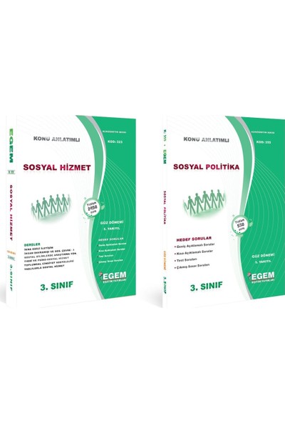 Egem Yayınları AÖF Sosyal Hizmet 3. Sınıf 5. Dönem (Güz)