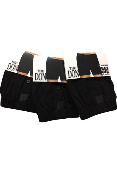 The Don Siyah Renk 3'lü Jersey Penye Boxer