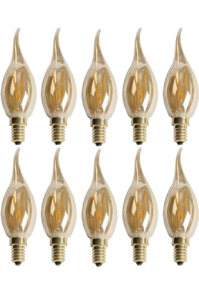 Cata 4281 Avizeler Için E-14 Ince Duylu Rustik LED Ampul 4W Amber Renk 10'lu Set Cata 4281 Avizeler Için E-14 Ince Duylu Rustik LED Ampul 4W Amber Renk 10'lu Set