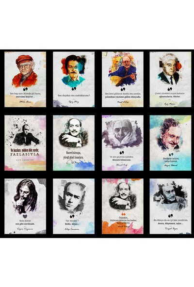 Tellgraf Şair ve Şiirleri Temalı Poster 15 x 20 cm