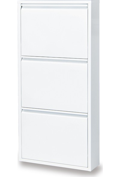 Kaser Metal 3 Lü Metal Ayakkabılık Beyaz