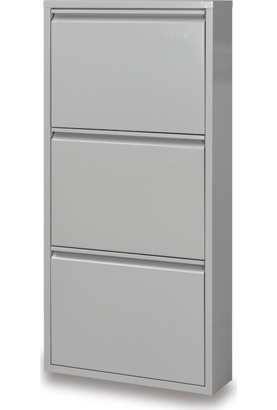 Kaser Metal 3 Lü Metal Ayakkabılık Gri