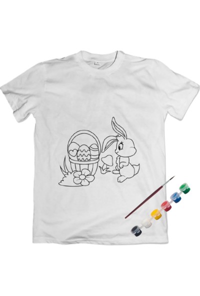 Joy And Toys Sevimli Tavşan Desenli Tshirt Boyama Seti 8-9 Yaş Çocuk Aktivite