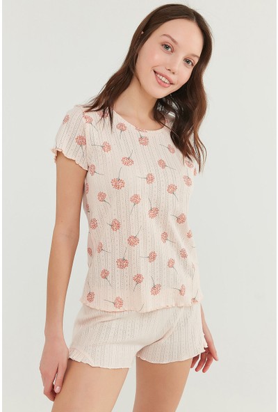 Açık Pembe Ixia Flowers Pointel Tişört