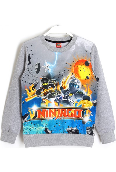 LEGO Ninjago Baskılı 3D Çocuk Mevsimlik Sweatshirt 5 - 13 Yaş Gri Melanj LEGO Ninjago Baskılı 3D Çocuk Mevsimlik Sweatshirt 5 - 13 Yaş Gri Melanj