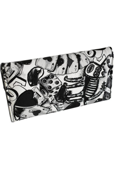 Moda Gibi Siyah Kalp Desenli Cüzdan - MG101 MG101