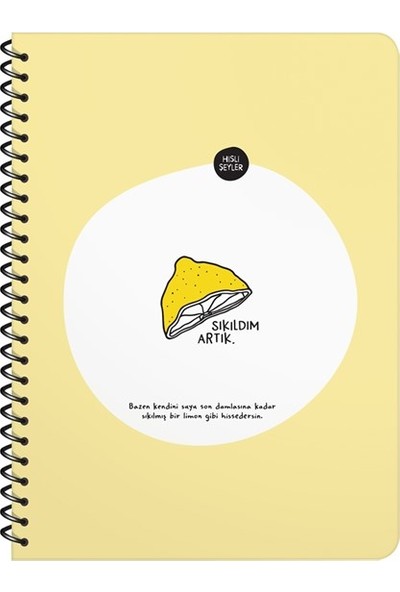 Hisli Şeyler Sıkıldım Artık Çizgili Defter 16.5 x 22.5 cm Hisli Şeyler Sıkıldım Artık Çizgili Defter 16.5 x 22.5 cm