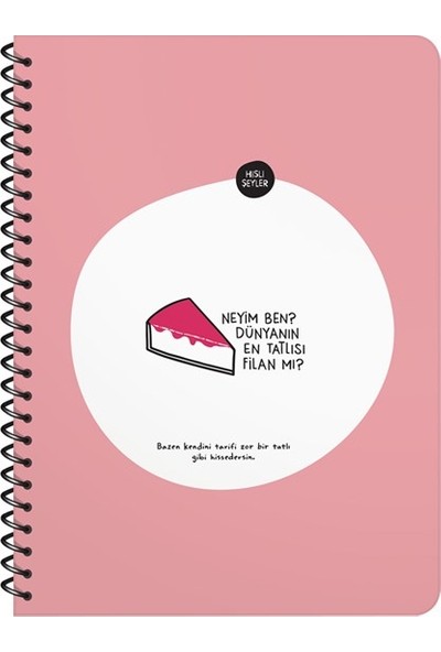 Hisli Şeyler Neyim Ben Dünyanın En Tatlısı Filan Mı? Kareli Defter 16.5 x 22.5 cm Hisli Şeyler Neyim Ben Dünyanın En Tatlısı Filan Mı? Kareli Defter 16.5 x 22.5 cm